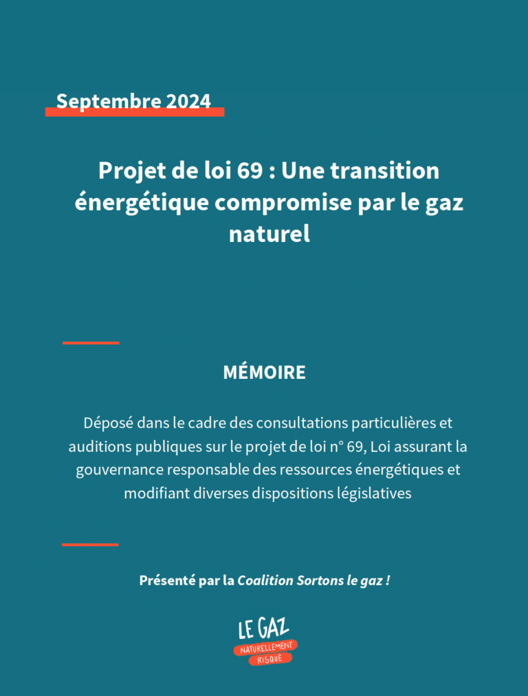 MEMOIRE PL69- SORTONS LE GAZ-2024 - Fondation David Suzuki